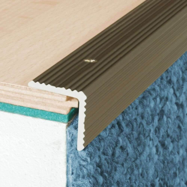 Aluminium Stair Nosing 20x20mm | Anti-Slip Step Edge Trim